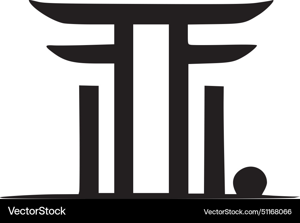 Japanese - black and white isolated icon Vector Image
