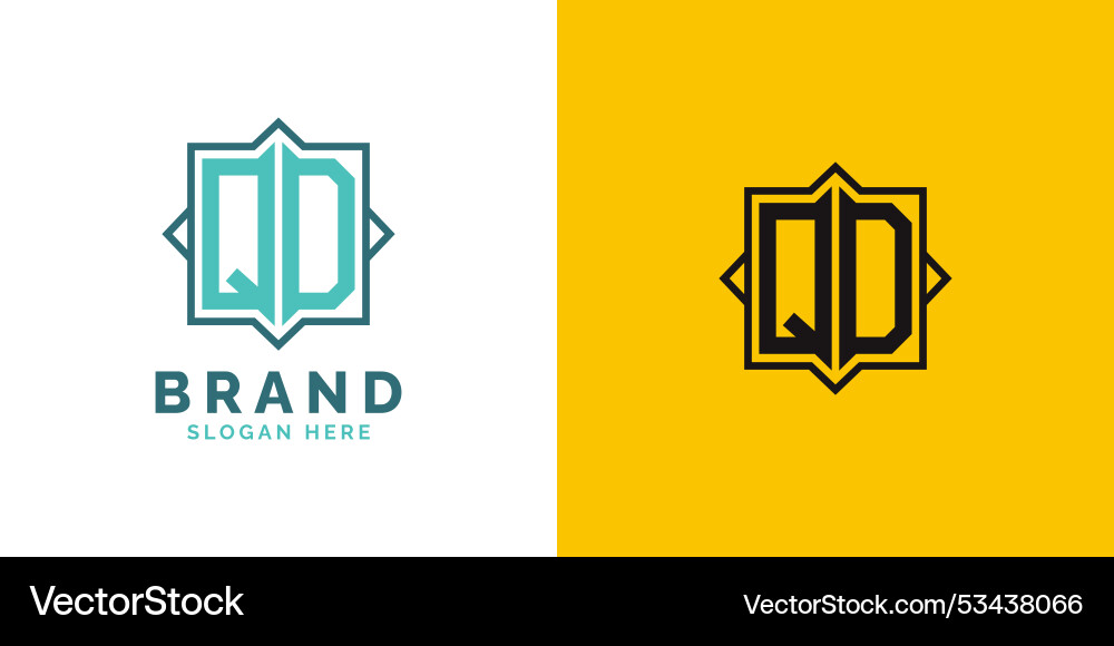 Modern qd monogram logo design initial letter Vector Image Modern qd monogram logo design initial letter Vector Image