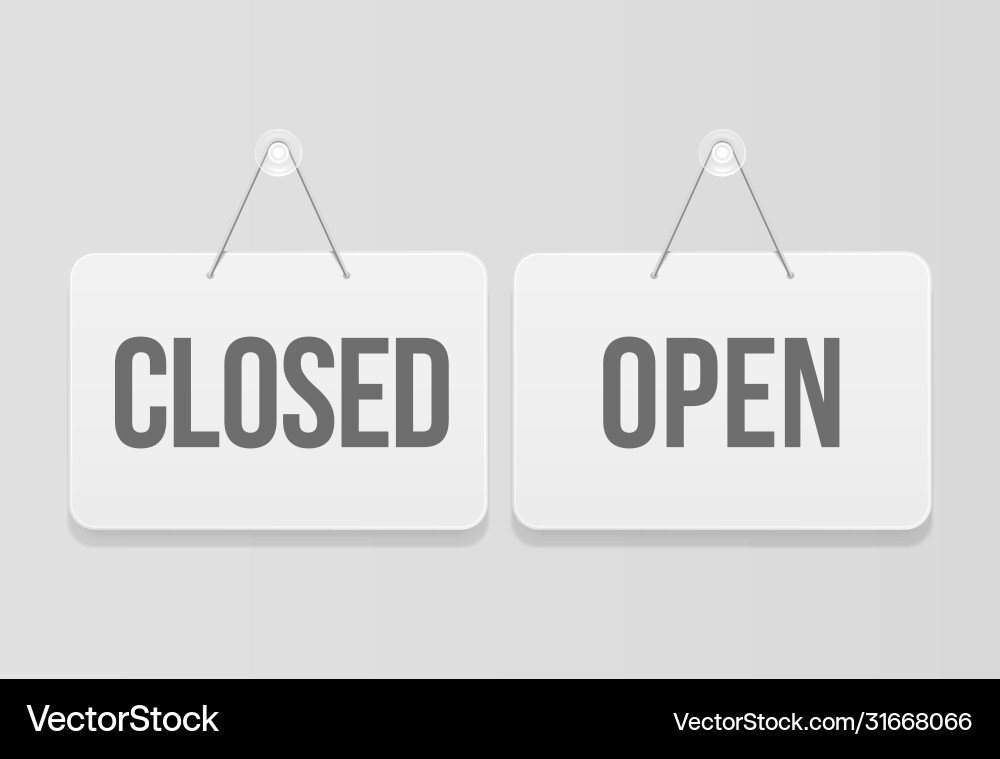 Open and Closed Signs Royalty Free Vector Image