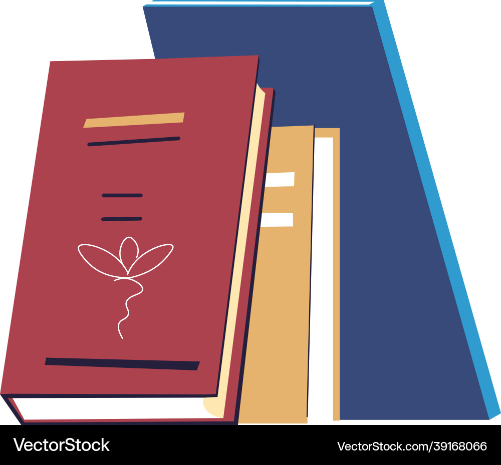 School books and textbooks notebooks papers Vector Image