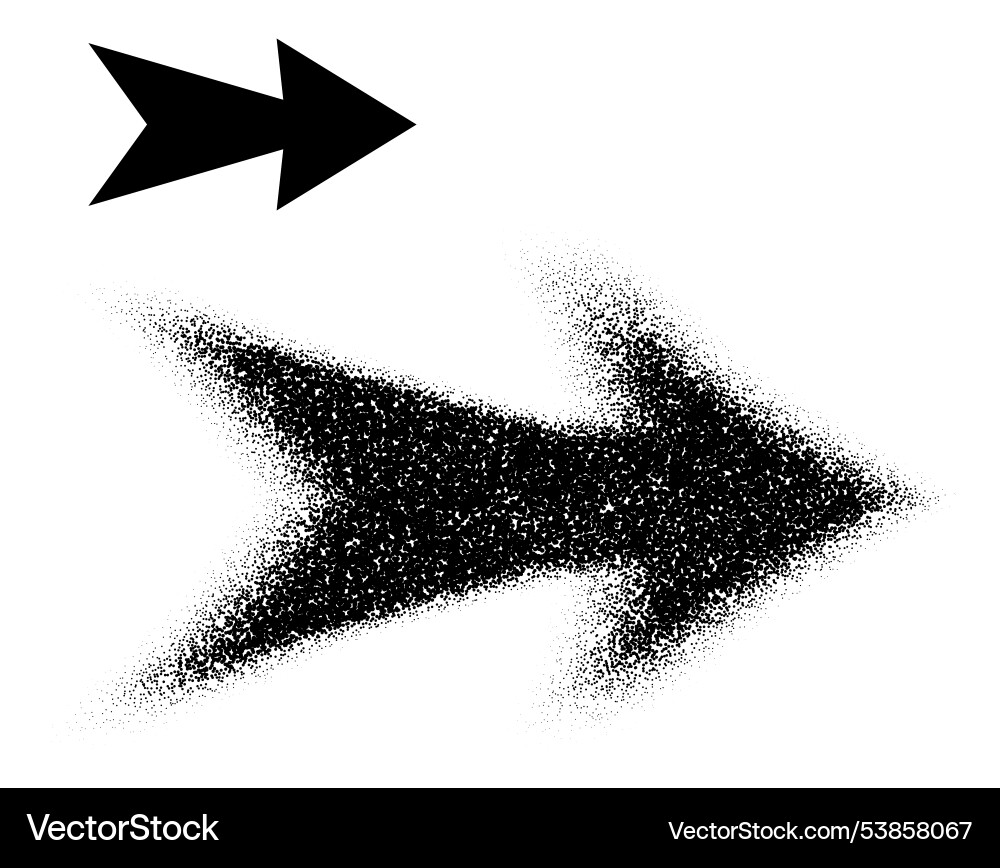Bold right arrow with dot art transition Vector Image