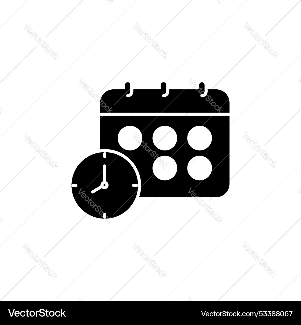 Calendar clock icon set appointment date reminder Vector Image