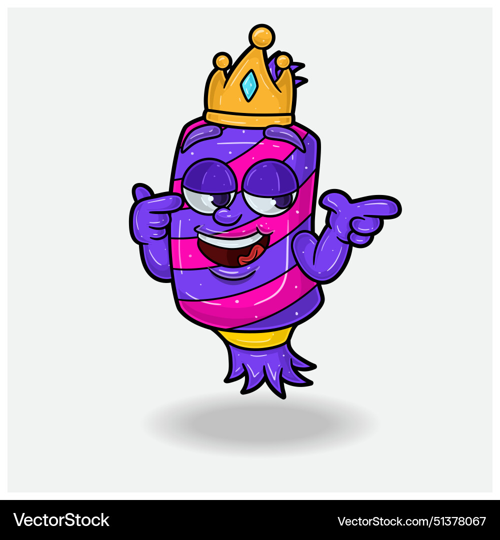 Candy mascot cartoon with smug expression Vector Image
