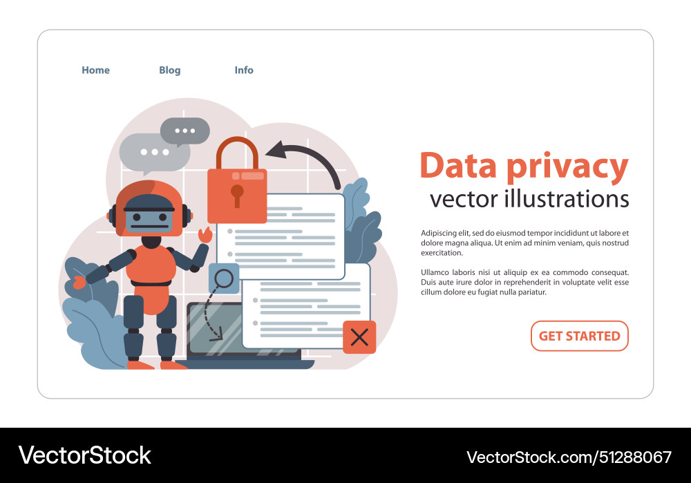 Data privacy concept flat Royalty Free Vector Image