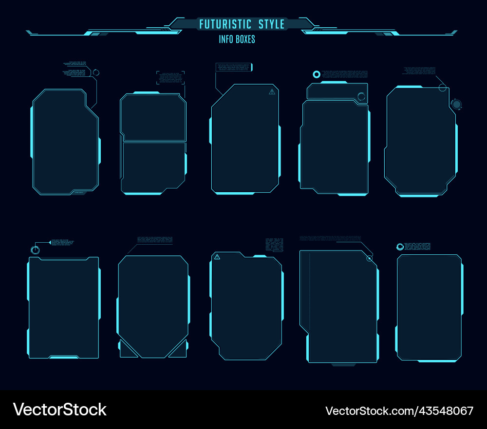 Hud callout titles and information call box bars Vector Image