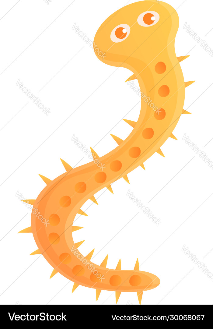 Human parasite worm icon cartoon style Royalty Free Vector