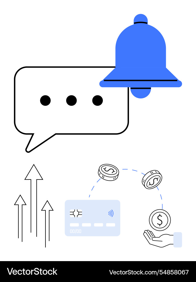 Notification alert with financial transaction Vector Image
