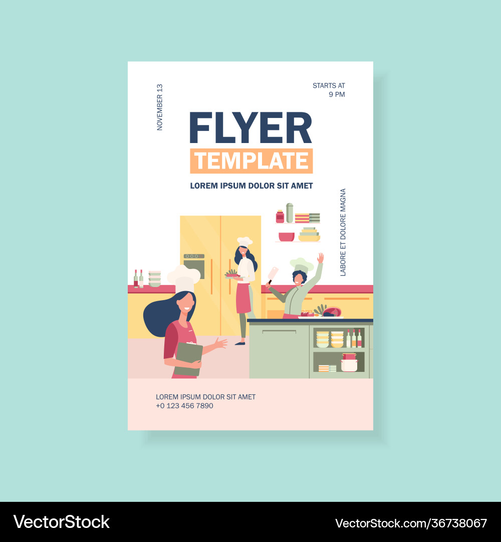 Professional chefs cooking at restaurant kitchen Vector Image