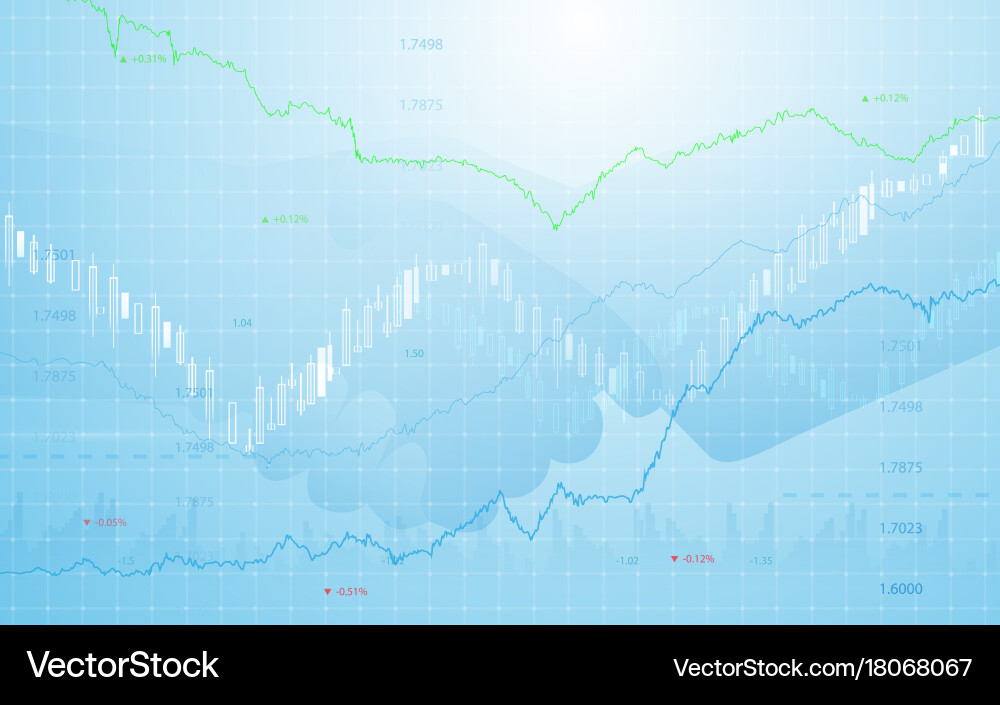 Stock Market Chart with Handshake Royalty Free Vector Image