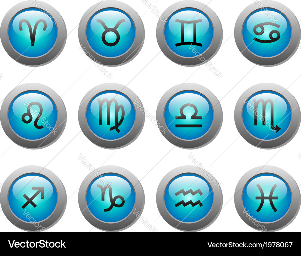 Zodiac buttons Royalty Free Vector Image - VectorStock