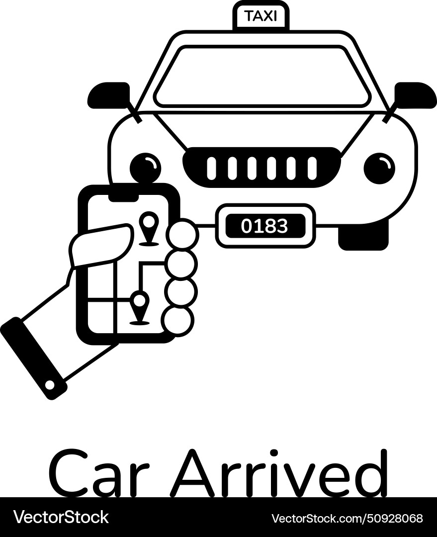 Car arrived Royalty Free Vector Image - VectorStock
