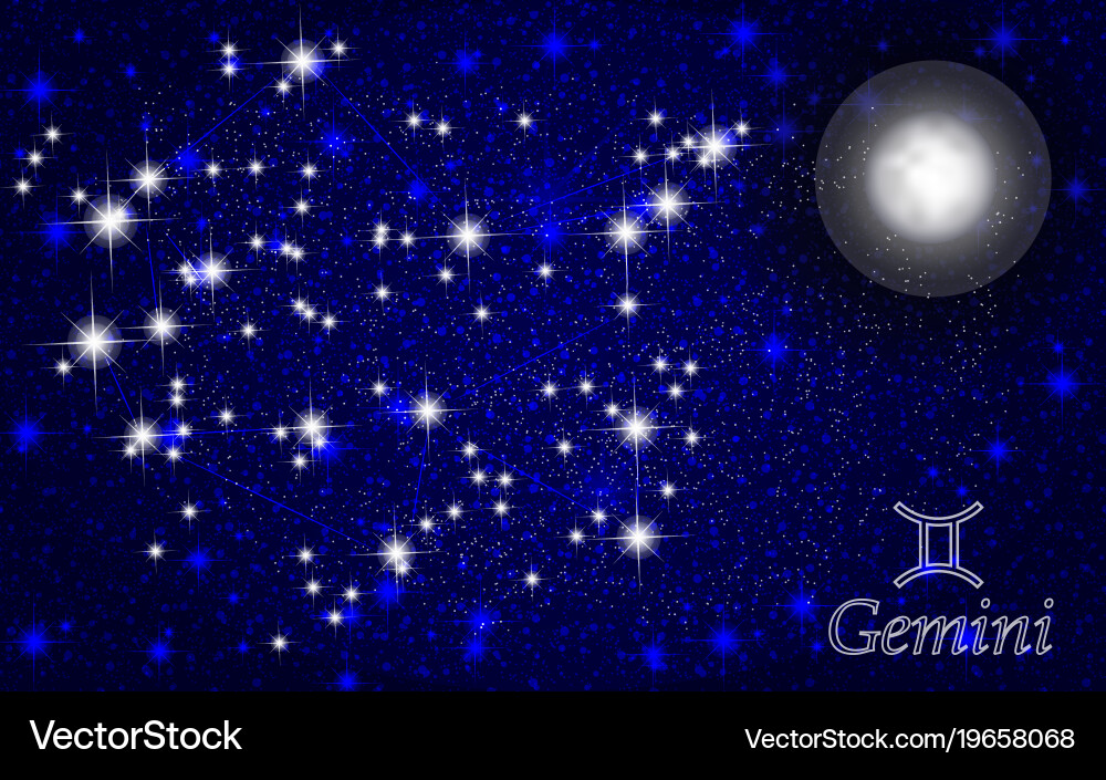 Constellation of gemini Royalty Free Vector Image