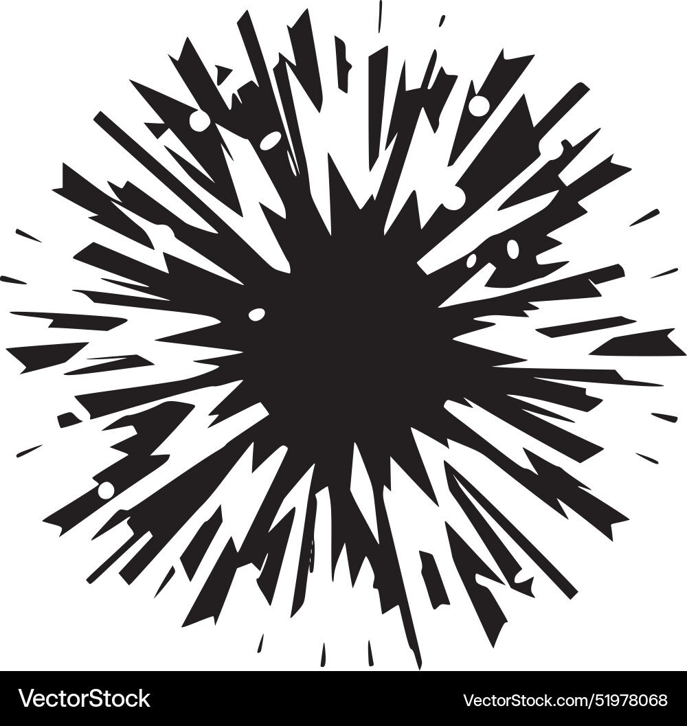 Explosion - black and white Royalty Free Vector Image