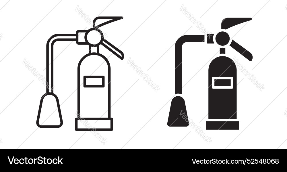 Fire extinguisher thin line icon set Royalty Free Vector