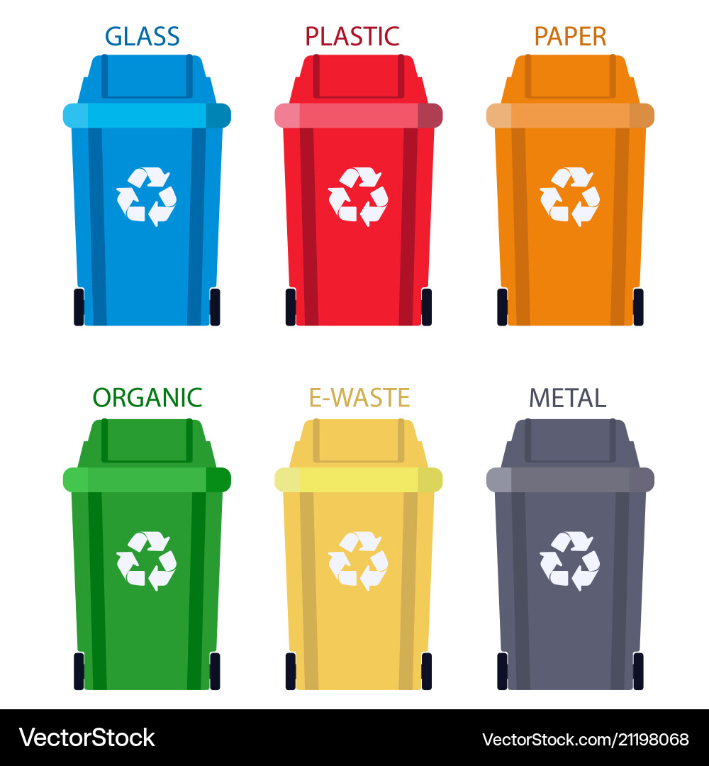 Garbage can separation of waste disposal refuse Vector Image