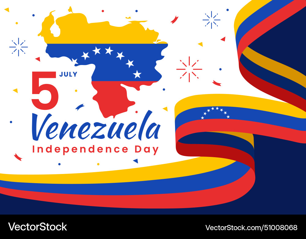 Happy venezuela independence day on 5 july Vector Image