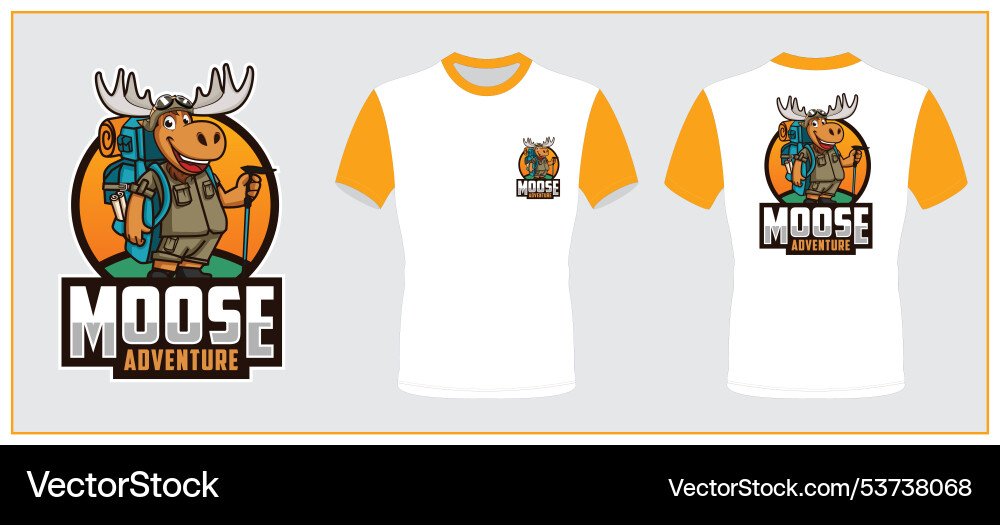 Moose adventure sports logo Royalty Free Vector Image