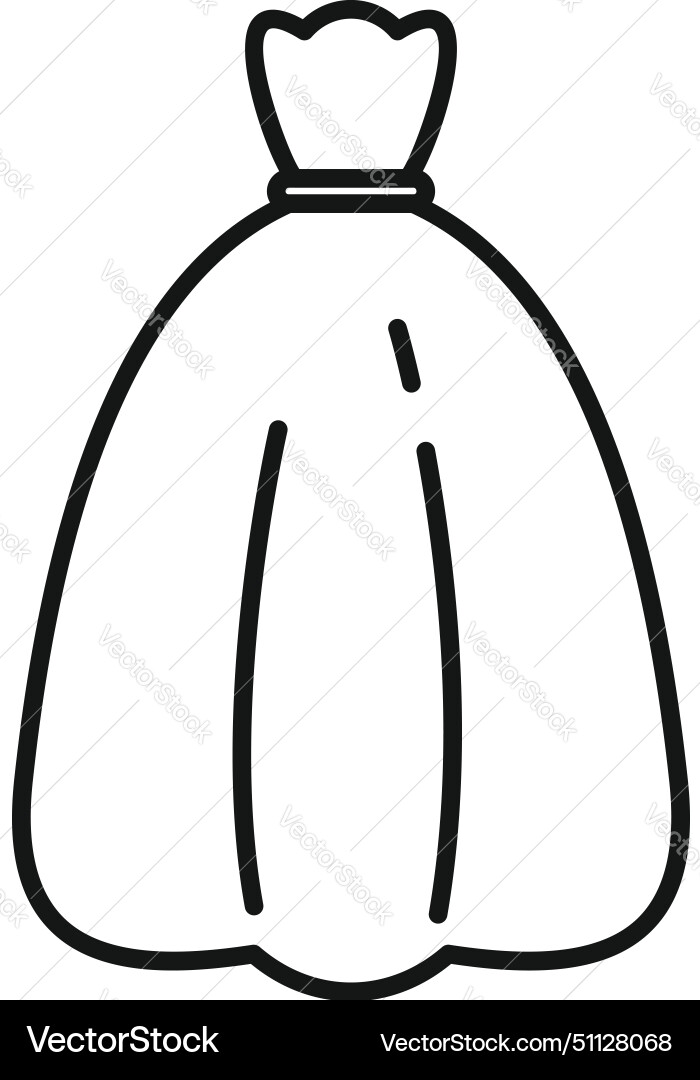 New garbage sack icon outline organic Royalty Free Vector