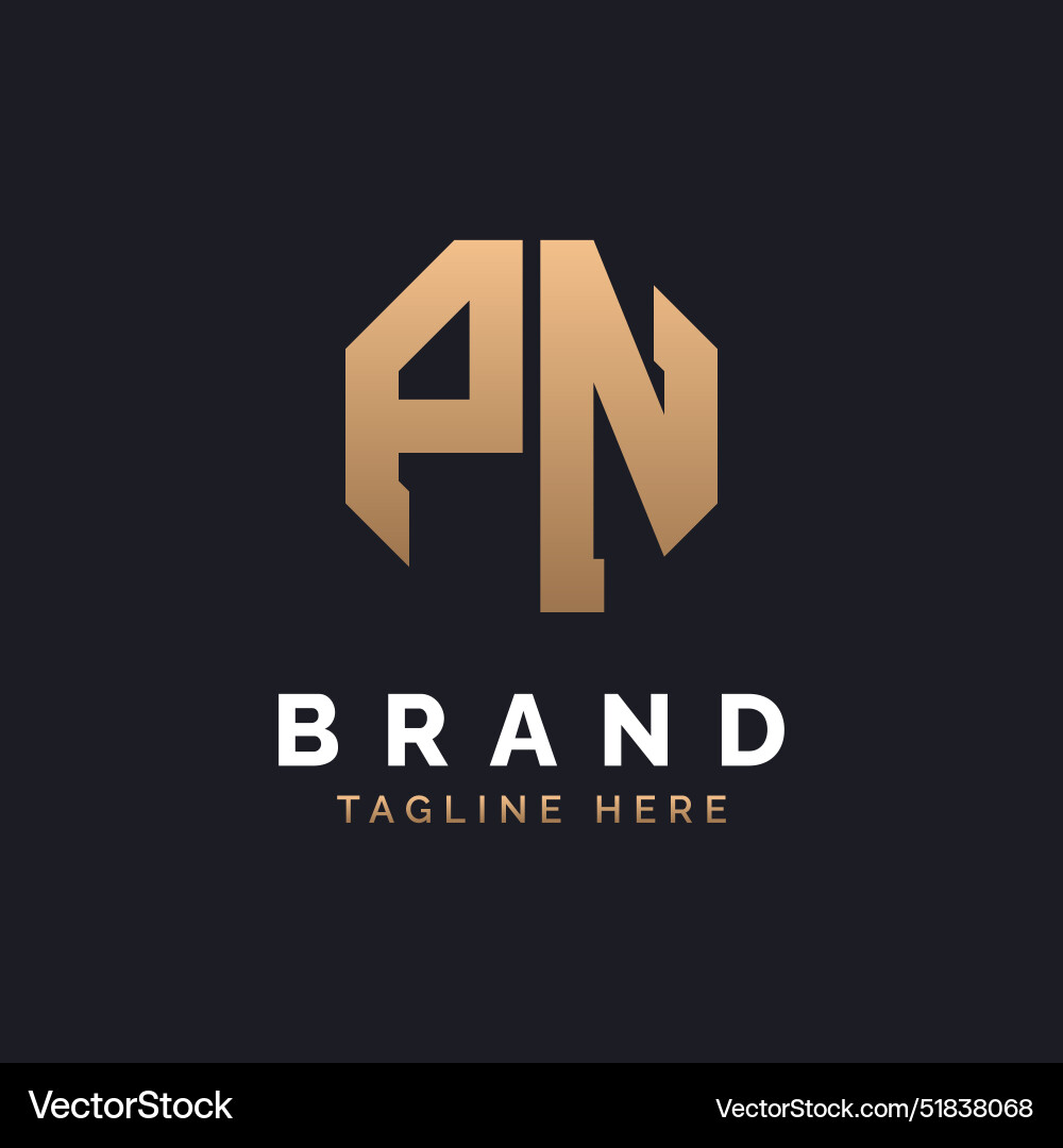 Pn logo design modern minimal elegant and luxury Vector Image