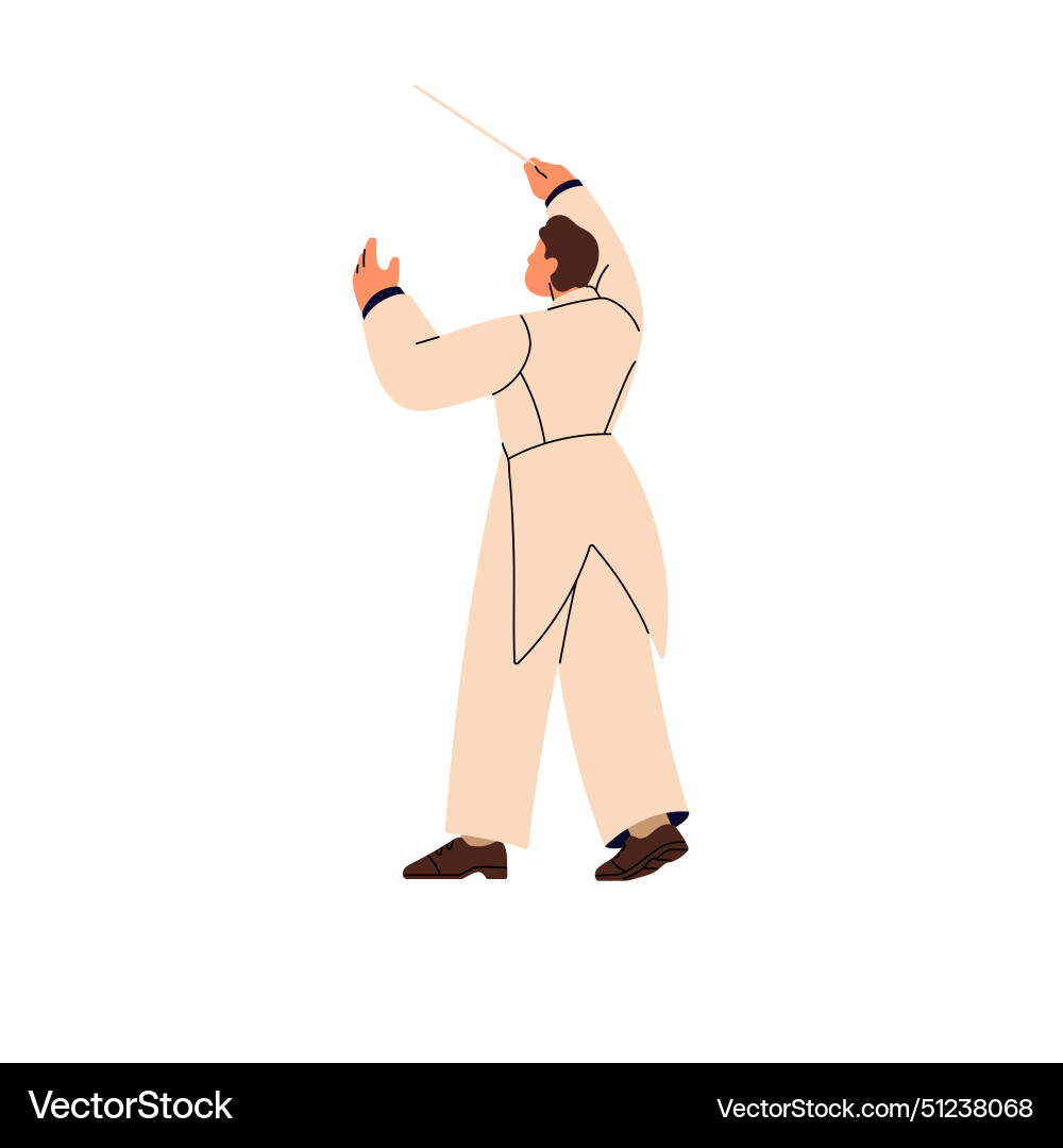Professional conductor with batons conducts Vector Image