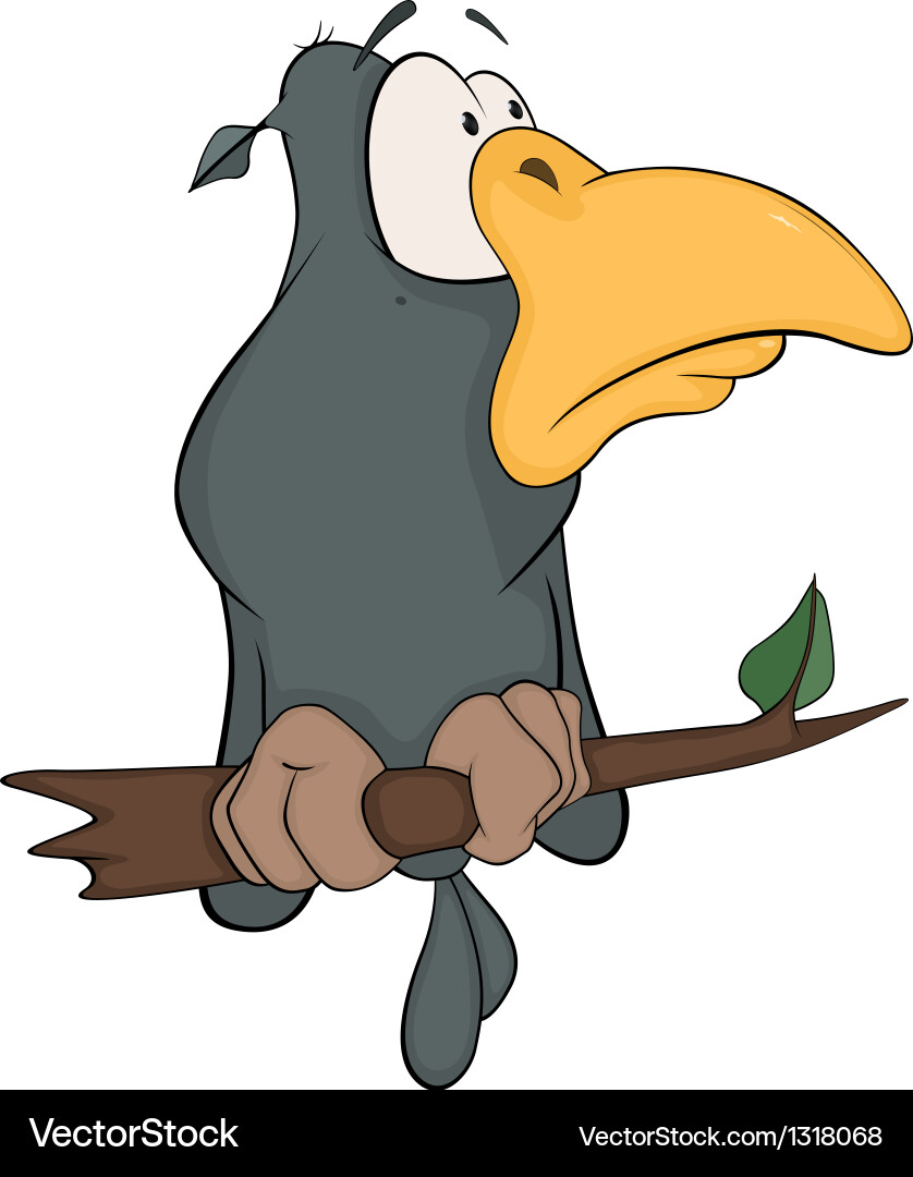 Raven from a fairy tale cartoon Royalty Free Vector Image