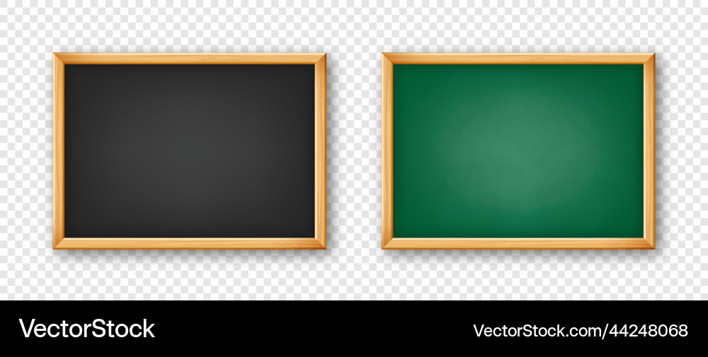 Realistic blank chalkboard in a wooden frame Vector Image