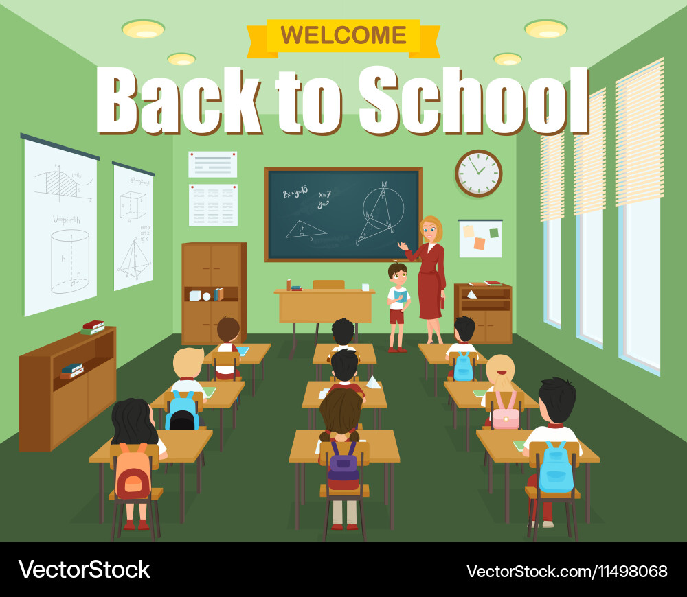 School classroom template Royalty Free Vector Image