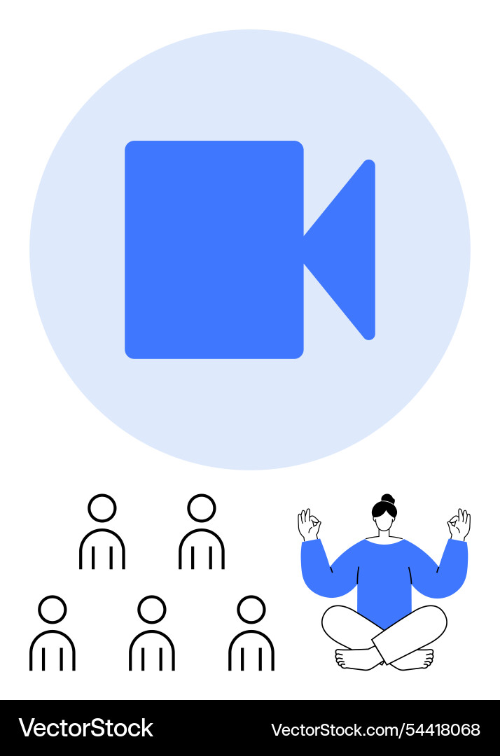 Virtual gathering online meeting or meditation Vector Image