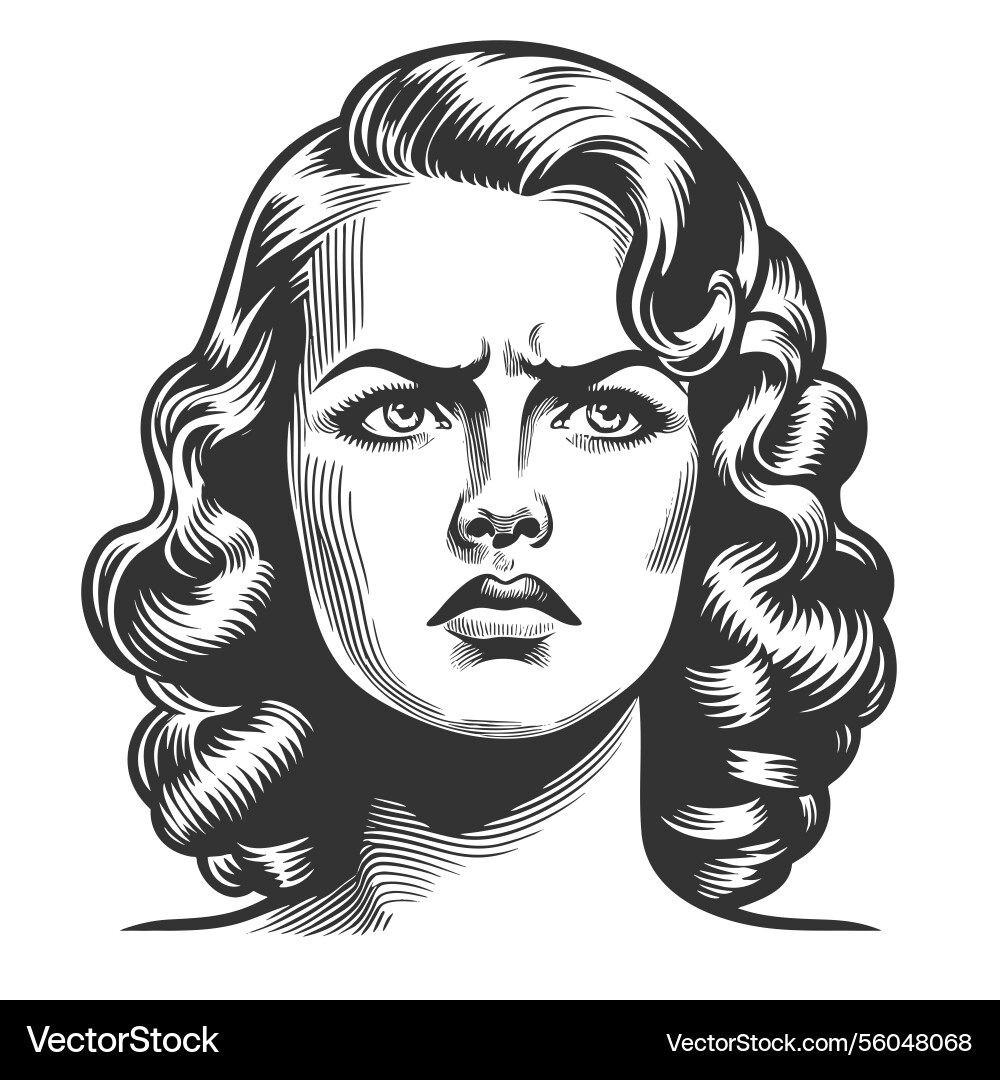 Woman with disgust and disdain expression Vector Image