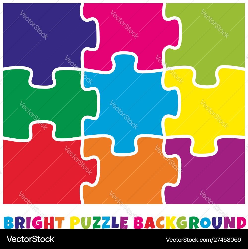 9 bright colorful puzzle pieces Royalty Free Vector Image