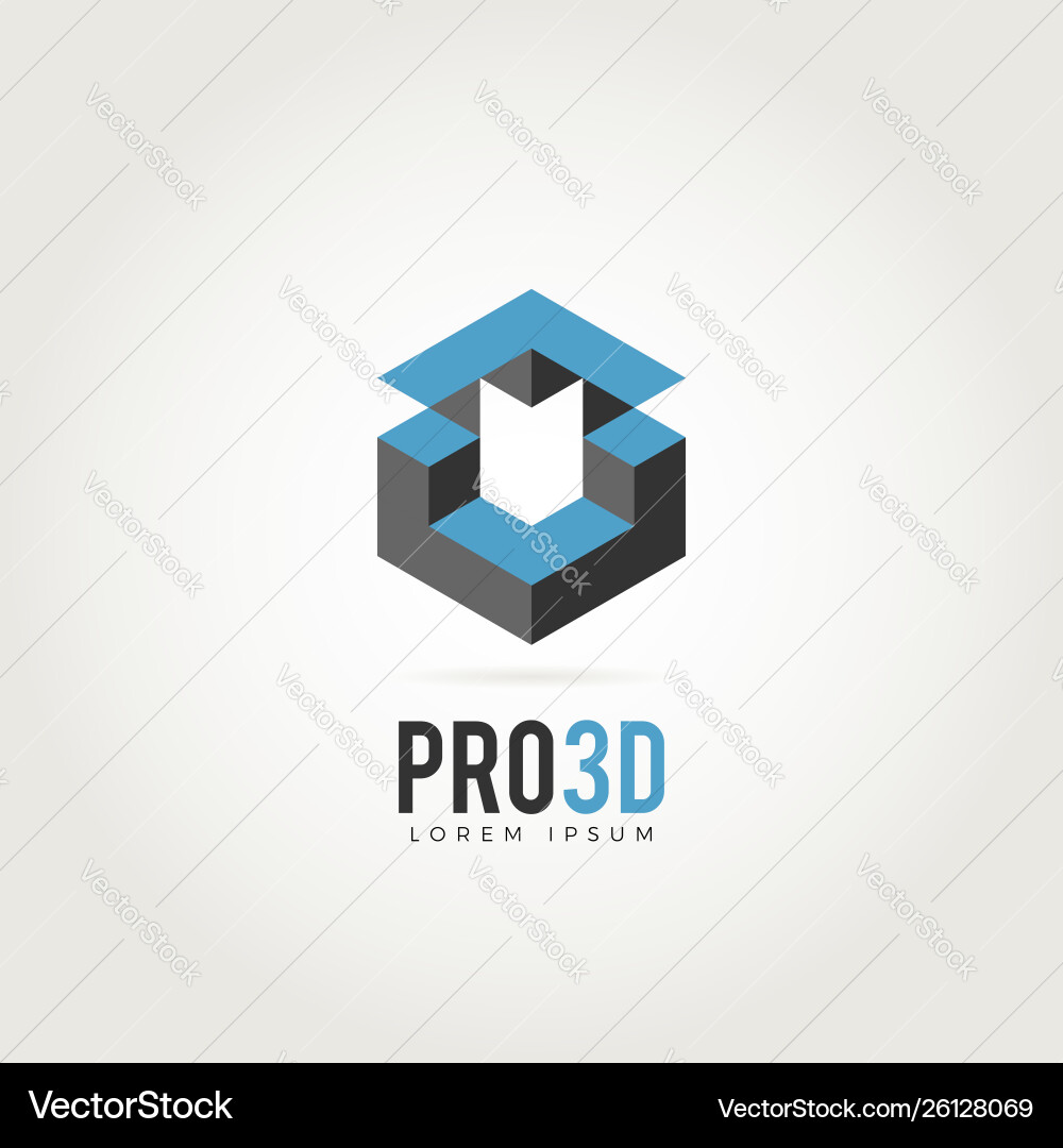 Abstract 3d architect logo symbol icon Royalty Free Vector