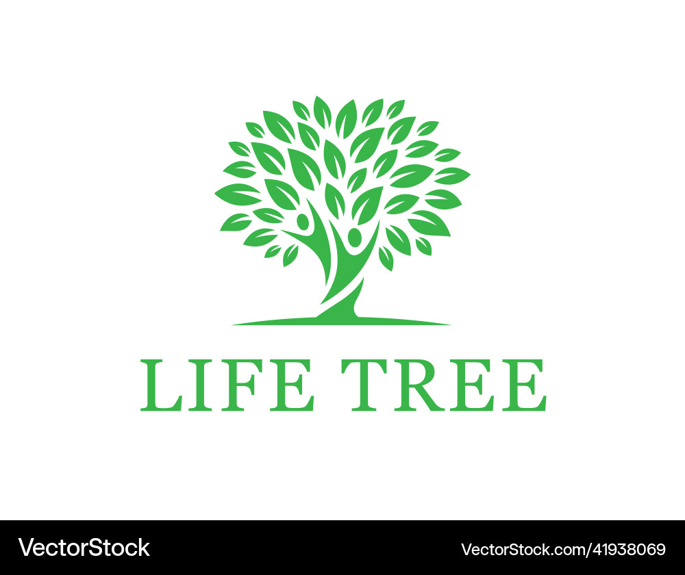 Abstract human life tree icon Royalty Free Vector Image