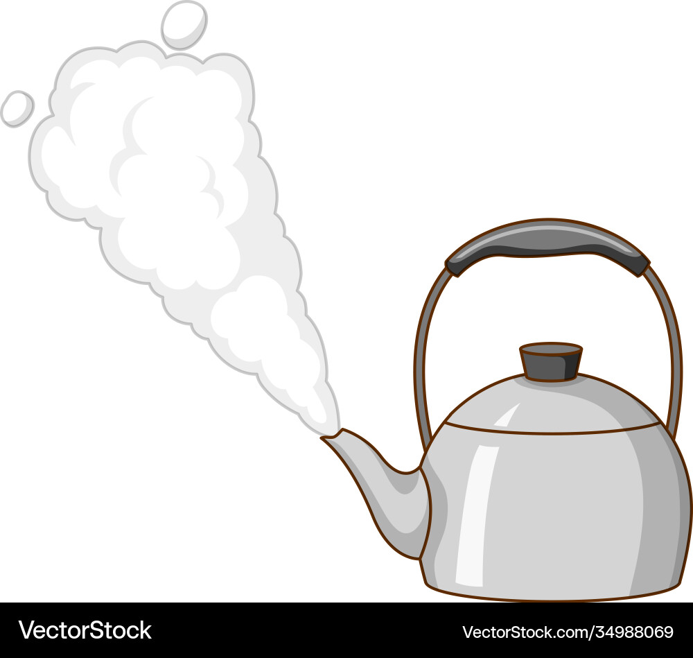 Boiling kettle on white background Royalty Free Vector Image