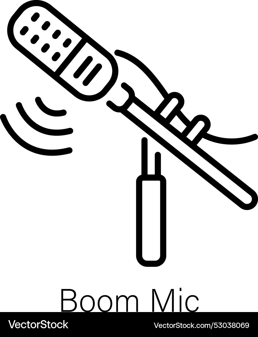 Boom mic Royalty Free Vector Image - VectorStock
