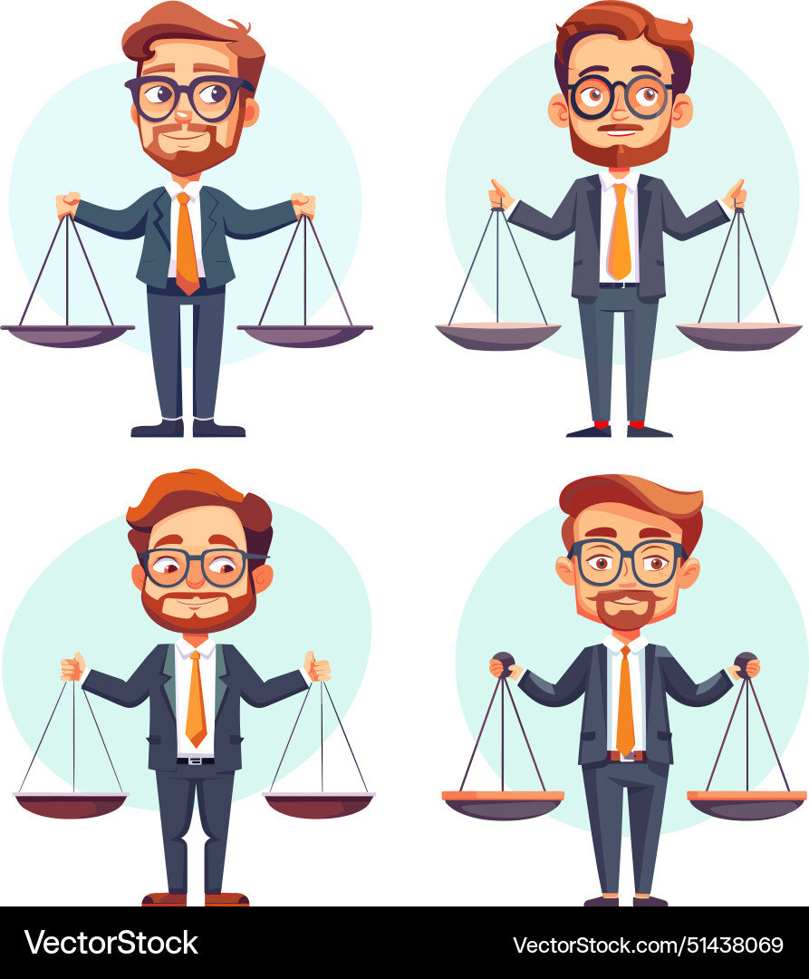 Businessman benchmarking scales cartoon Royalty Free Vector