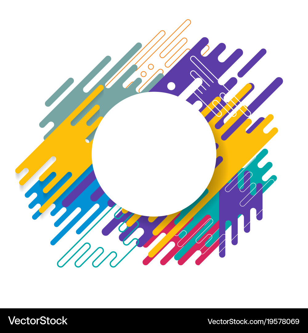 Circle label and abstract shapes Royalty Free Vector Image