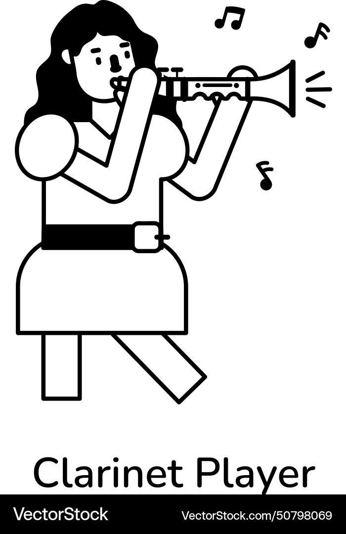 Clarinet player Royalty Free Vector Image - VectorStock