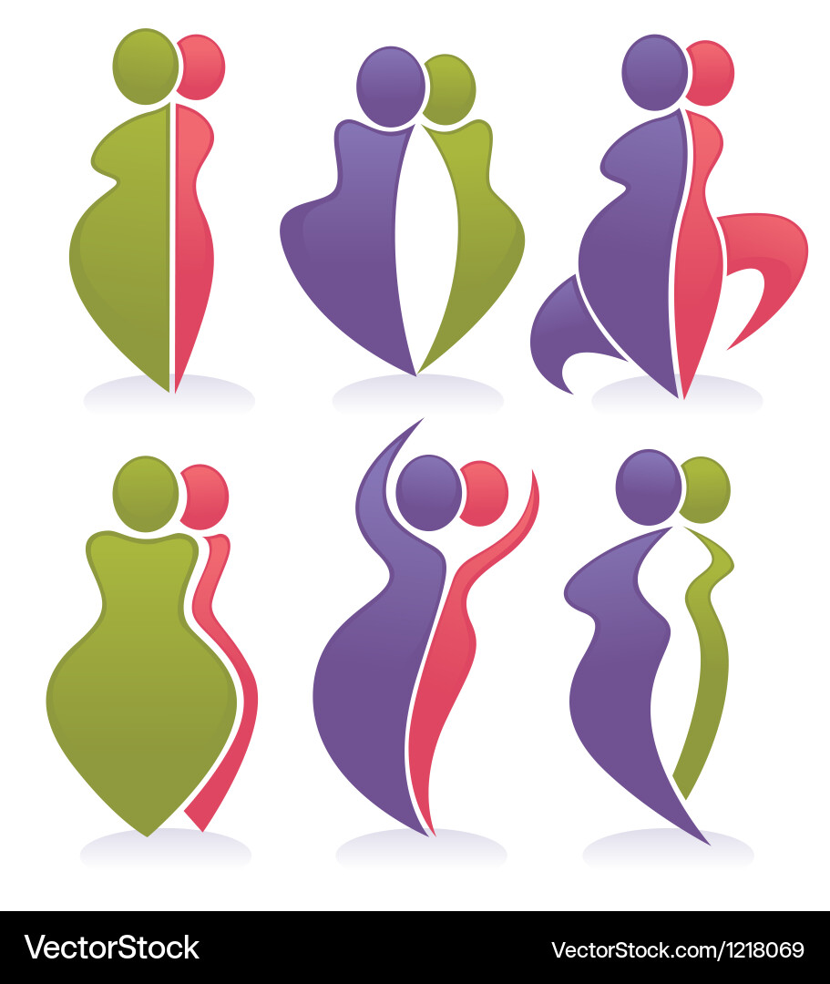 Fat and slim diet symbols Royalty Free Vector Image