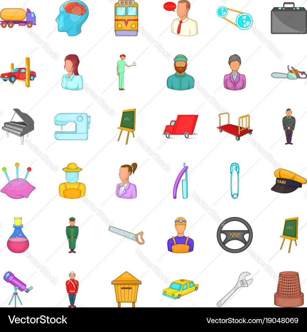 Human resource icons set cartoon style Royalty Free Vector