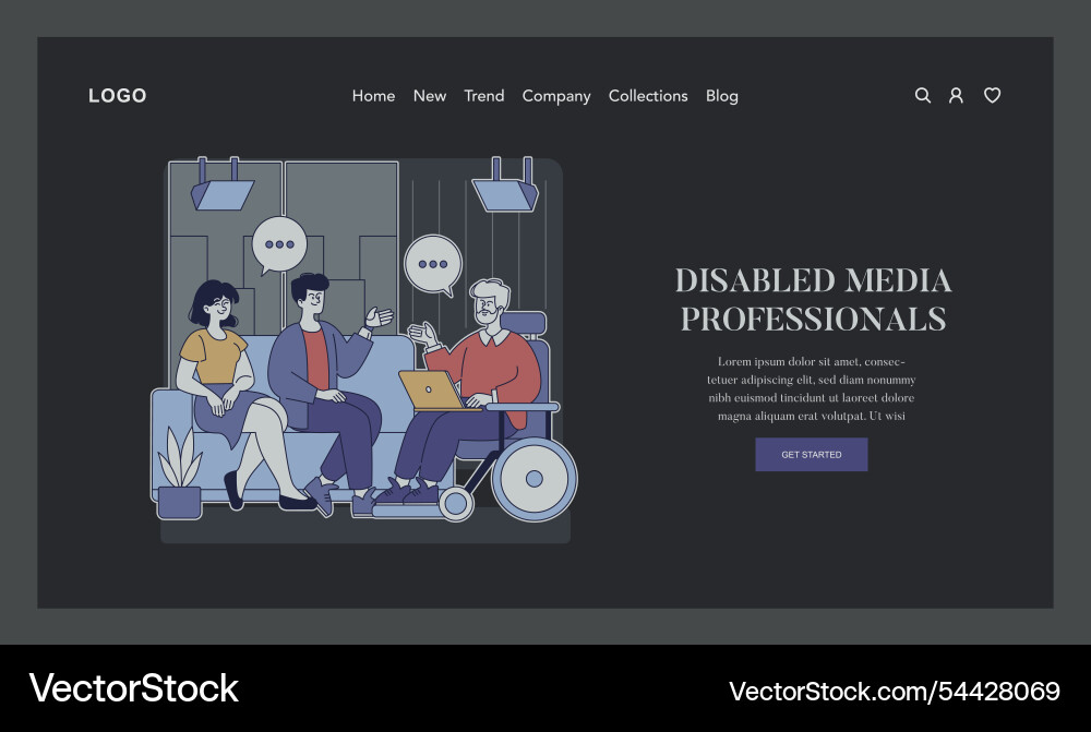 Inclusion in media and work flat Royalty Free Vector Image