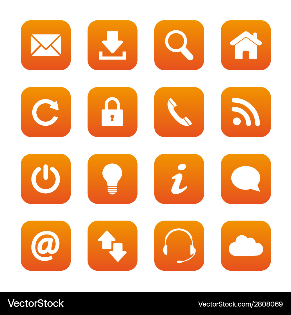 Orange web buttons Royalty Free Vector Image - VectorStock