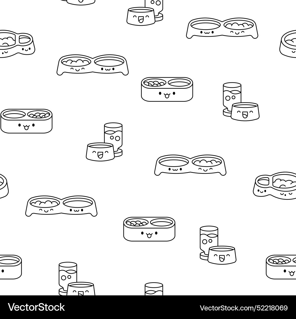 Pets bowl with happy face coloring page Royalty Free Vector