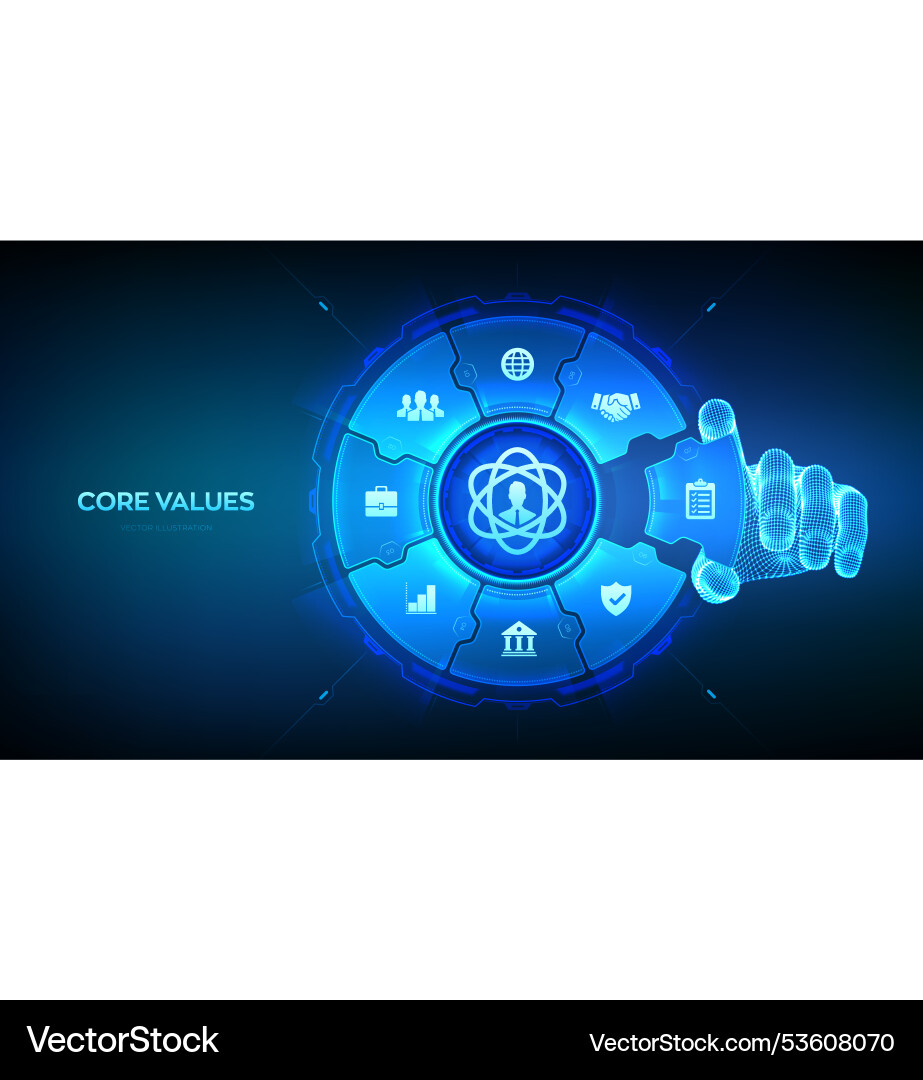 Core values infographic responsibility ethics Vector Image