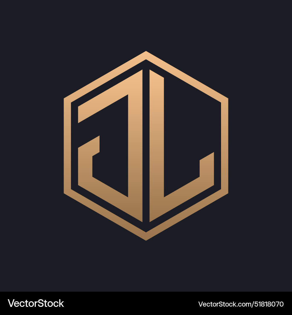 Elegant hexagon letter jl logo design initial Vector Image
