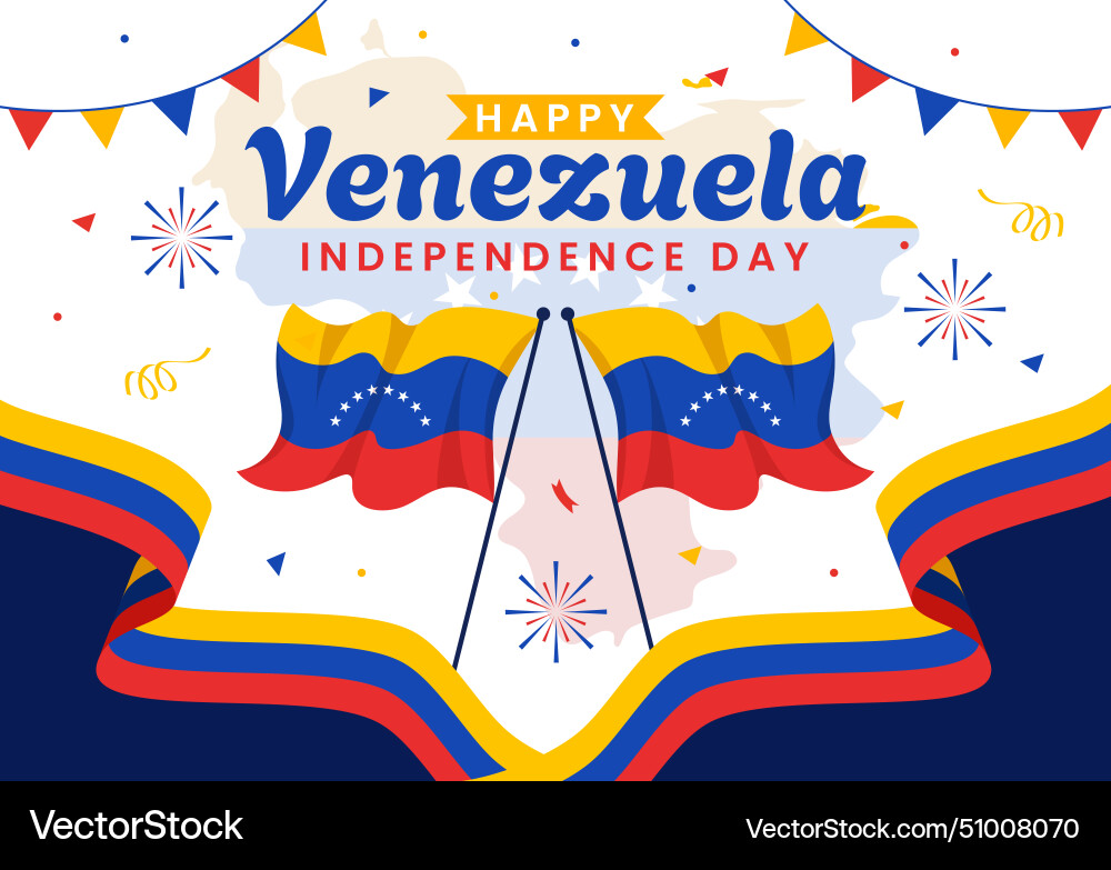 Happy venezuela independence day on 5 july Vector Image