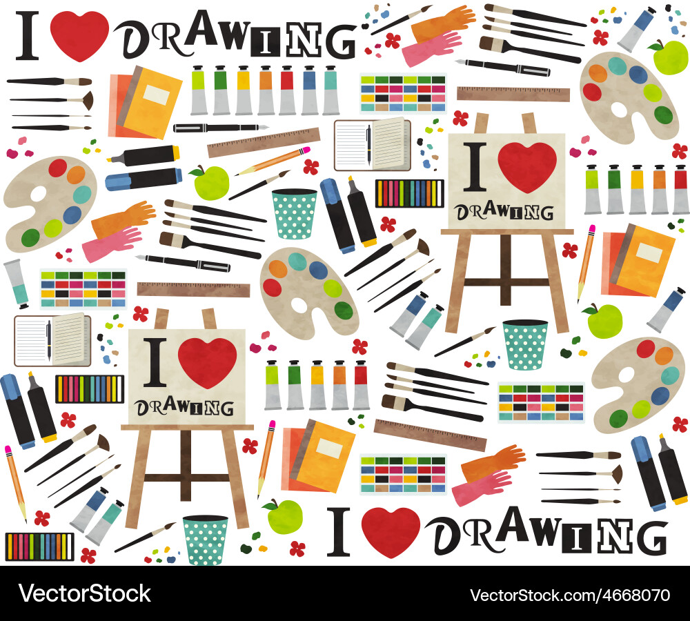I love drawing Royalty Free Vector Image - VectorStock