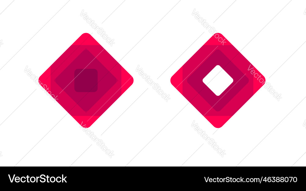 Logo square rhombus icon as red pink geometric Vector Image