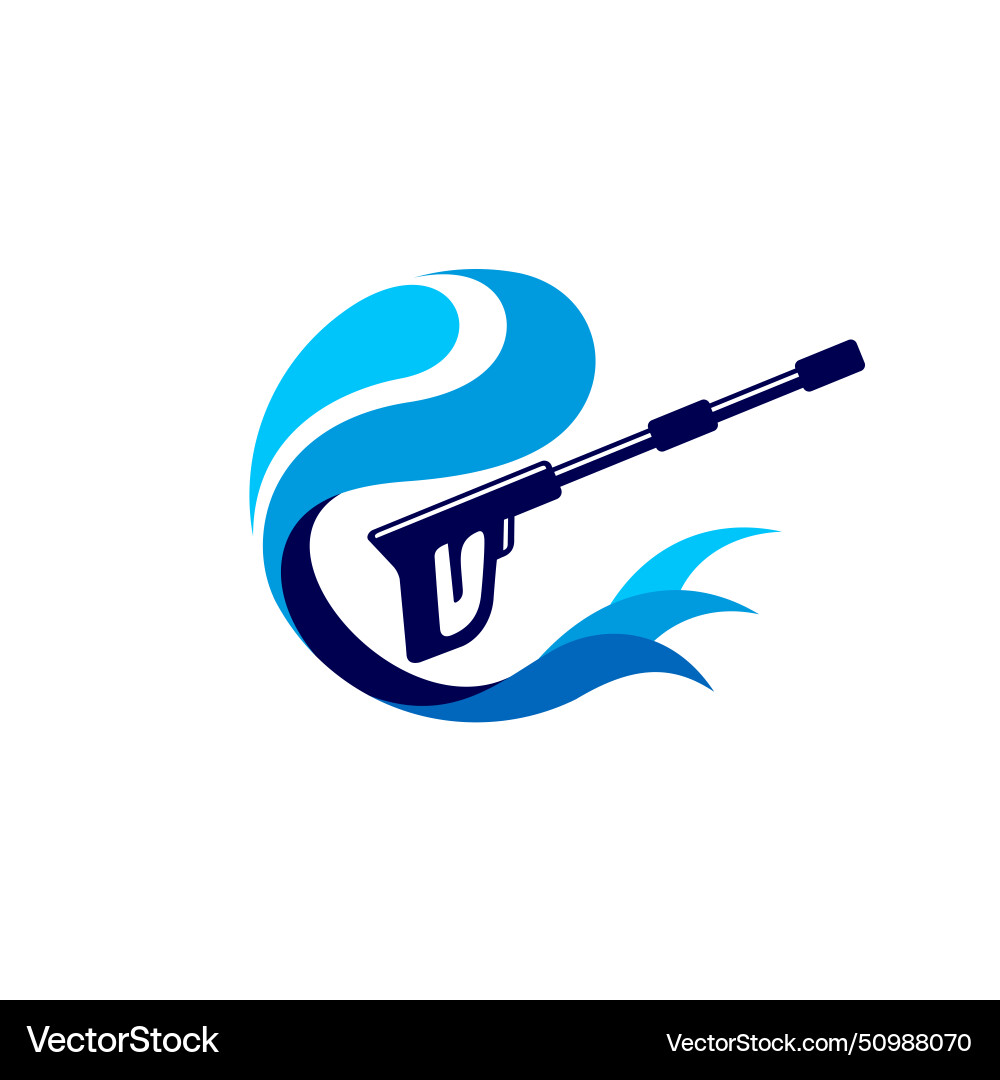Power wash logo with wave concept Royalty Free Vector Image