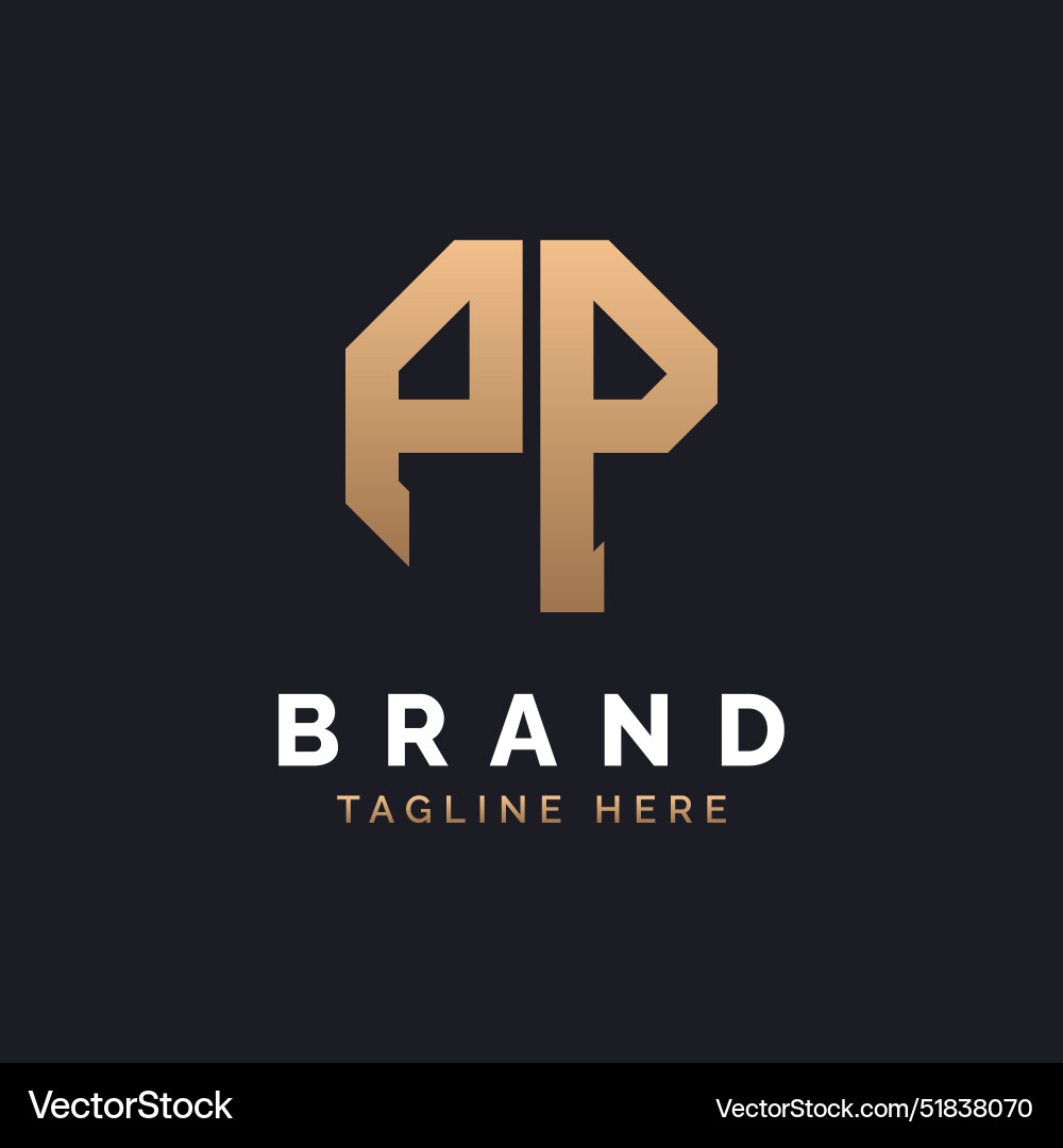Pp logo design modern minimal elegant and luxury Vector Image