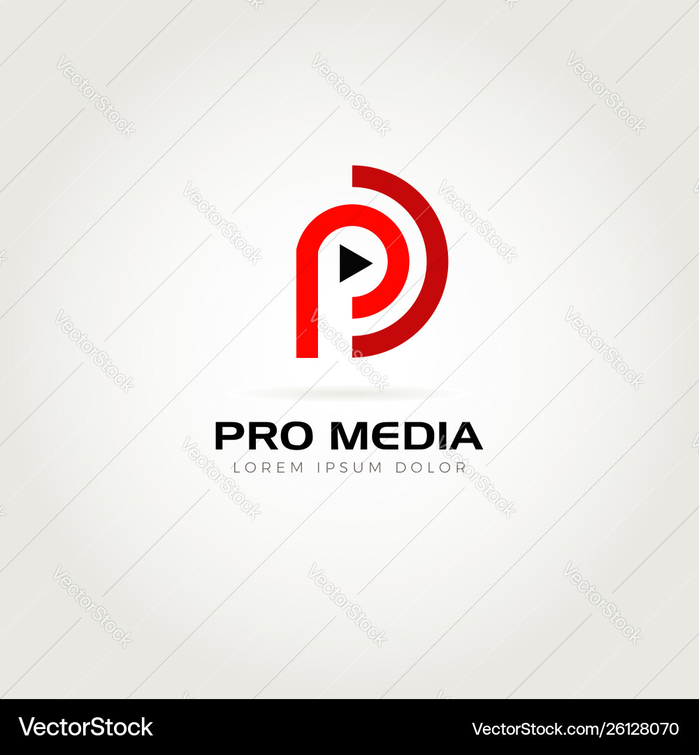 Pro media logo symbol icon Royalty Free Vector Image